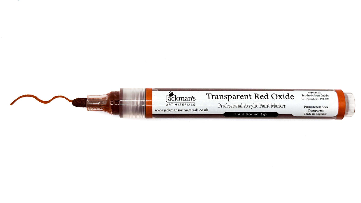 Transparent Red Oxide Acrylic Marker Pen | Jackman's Art Materials