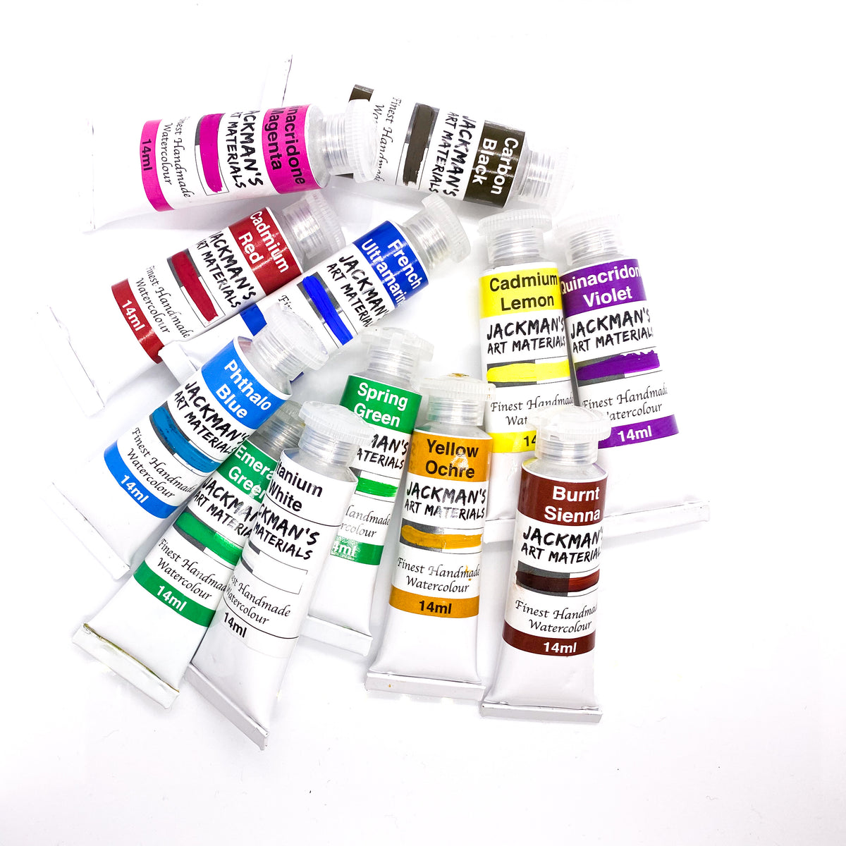 Professional Handmade Watercolours 14ml tubes Set of 12 with/without ...